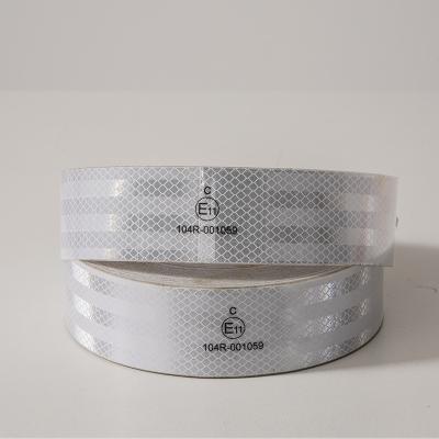 China Acrylic HIP ECE 104 Vehicle Safety Warning Hi Vis Prismatic Reflective Tape White for sale