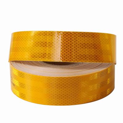 China Yellow Self Adhesive Bright Conspicuity Making ECE 104R Reflective Safety Tapes For Truck for sale