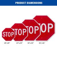 China 12 x 12 Inches Octagon Street Slow Warning Reflective Road Signs for sale