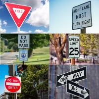 China Custom Mandatory Regulatory Road Signs Retro Reflective Traffic Signs White Black Red for sale