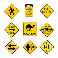 China Custom Australian Animal Deer Camel Kangaroo Crossing Reflective Caution Sign Board for sale