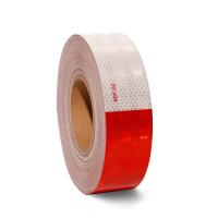 China Waterproof Adhesive DOT C2 Red and White Trucks Trailer Safety Retro Reflective Tape for sale