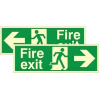 China Custom Glow In The Dark Photoluminescent Sign Emergency Exit Safety Warning Symbol for sale