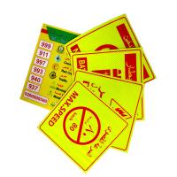 China Saudi Arabia Reflective Stickers Construction Signs Vehicle Keep Distance No Smoking / Fire Extinguisher/Speed Limit Warning Sign for sale