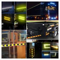 China Fluorescent Yellow Green Black Arrow Adhesive Prismatic Reflective Warning Tape for sale