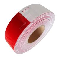China Self Adhesive DOT-C2 Red And White Prismatic Retro Reflective Reflector Tape Stickers For Vehicle Trailer Truck for sale