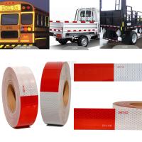 China High Intensity Reflective Vinyl 10 Year Red White Dot-C2 Reflective Tape Conspicuity Tape For Truck for sale