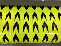 China Fluorescent Yellow UV Printable Arrow Sign Prismatic Reflective Sheeting Roll for sale