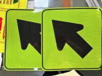 China Fluorescent Yellow UV Printable Arrow Sign Prismatic Reflective Sheeting Roll for sale