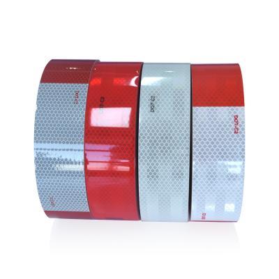 China Red and White DOT C2 Approved Self Adhesive Reflective Safety Tape for Trailers Trucks for sale