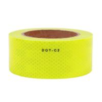 China High Intensity Fluorescent Yellow Green PMMA Micro Prismatic DOT C2 Reflective Tape for sale