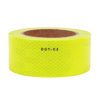 China High Intensity Fluorescent Yellow Green PMMA Micro Prismatic DOT C2 Reflective Tape for sale
