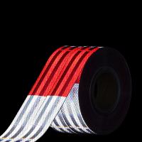 China 10 Years Service Life Red & White Conspicuity Tape with Micro Prismatic Reflective Technology for Vehicles for sale