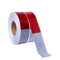 China Red & White Glass Bead DOT Reflective Tape  for Vehicle Safety Markings for sale