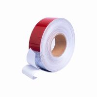 China Red & White Glass Bead DOT Reflective Tape  for Vehicle Safety Markings for sale