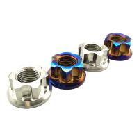 China Titanium Rear Axle Flange Nuts M16 M18 M20 Titanium Rear Wheel Axle Nut For Motorcycle for sale