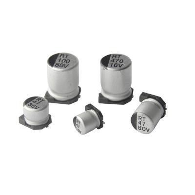 China SMD Aluminum Electrolytic Capacitor 100uF 50V For High Density PCB Surface Mounting for sale