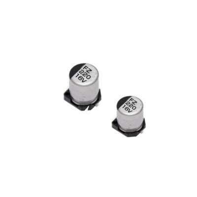 China Low Impedance SMD Aluminum Electrolytic Capacitor 220uF 16V For Reflow Soldering for sale