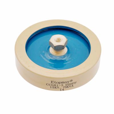 China CCG81 Plate-Shaped High Voltage Ceramic Capacitor 500pF 15KV 75KVA for sale