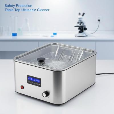 China Safety Protection Table Top Ultrasonic Cleaner Incorporating AC 110V 60Hz Power Supply and High Cleaning Effect for Medical Equipment for sale