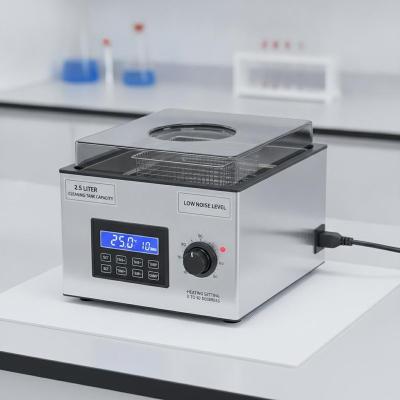 China Heating Setting 0 to 80 Degrees Table Top Ultrasonic Cleaner Featuring Low Noise Level and 2.5 Liter Cleaning Tank Capacity for Cleaning for sale