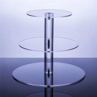 China 3 Tier Cupcake Acrylic Stand Round Lucite Cupcake Holder For Wedding / Birthday for sale