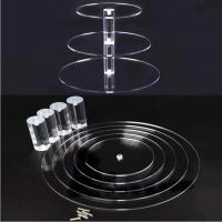 China 3 Tier Cupcake Acrylic Stand Round Lucite Cupcake Holder For Wedding / Birthday for sale