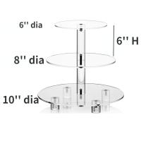 China 3 Tier Cupcake Acrylic Stand Round Lucite Cupcake Holder For Wedding / Birthday for sale