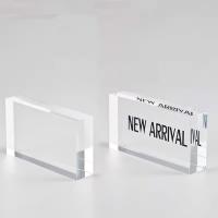China Custom Size Clear Acrylic Sign Block Acrylic Logo Block For Personalized Name Title for sale