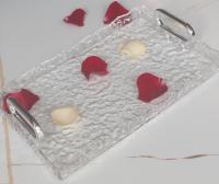China Stylish Clear Stone Finish Acrylic Tray Plexiglass Serving Tray Modern Style for sale