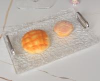 China Stylish Clear Stone Finish Acrylic Tray Plexiglass Serving Tray Modern Style for sale