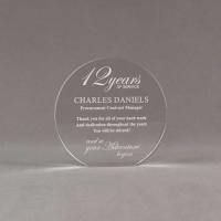 China 5'' Diameter Round Clear Blank Acrylic Plaque With Stand Customized Engraving Event for sale