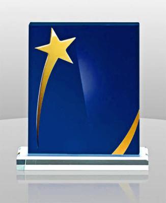 China OEM Transparent Clear Freestanding Acrylic Plaque For Anniversary Souvenirs Gifts for sale