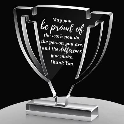 China Highly Durable PMMA Award Cast Plexiglass Plaques 11x13.5cm Custom Engraving for sale