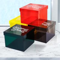China Factory Customized Color Acrylic Storage Box With Lid For Food Rose Candy Display for sale