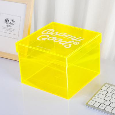 China Factory Customized Color Acrylic Storage Box With Lid For Food Rose Candy Display for sale