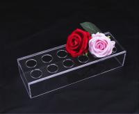 China OEM ODM Tabletop Clear Acrylic Rectangle Vase , Wedding Acrylic Flower Display Box for sale