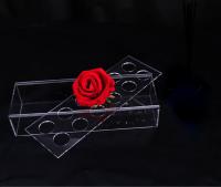 China OEM ODM Tabletop Clear Acrylic Rectangle Vase , Wedding Acrylic Flower Display Box for sale