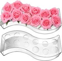 China 12 Holes Round Acrylic Flower Box Floral Stands For Home Decor Or Wedding Table for sale