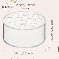 China 12 Holes Round Acrylic Flower Box Floral Stands For Home Decor Or Wedding Table for sale
