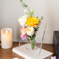 China 15 X 20cm Acrylic Lucite Flower Box , Clear Acrylic Flower Stands 8mm Thick for sale