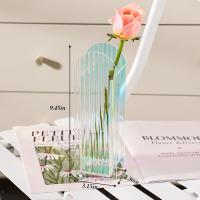 China U Shape Bending Rainbow color Flower Acrylic Vase For Home Decor Or Wedding Table for sale