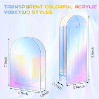 China U Shape Bending Rainbow color Flower Acrylic Vase For Home Decor Or Wedding Table for sale