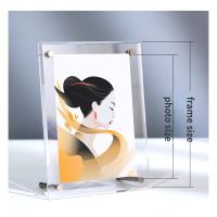 China 4 X 6 Clear Acrylic Picture Frames Photo Holders With Screws Standing On Table for sale