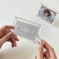 China Clear Acrylic Magnetic Photo Frame for 5 x 7 Images with Support Foot for Stability for sale