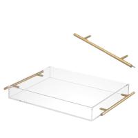 China Wholesale Clear Large Acrylic Tray Decorative Acrylic Display Tray With Handle for sale