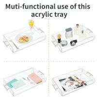 China Wholesale Clear Large Acrylic Tray Decorative Acrylic Display Tray With Handle for sale