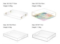 China Wholesale Clear Large Acrylic Tray Decorative Acrylic Display Tray With Handle for sale