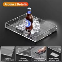 China OEM ODM Clear Acrylic Serving Tray With Handles Stacking Design Customized for sale