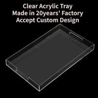 China OEM ODM Clear Acrylic Serving Tray With Handles Stacking Design Customized for sale